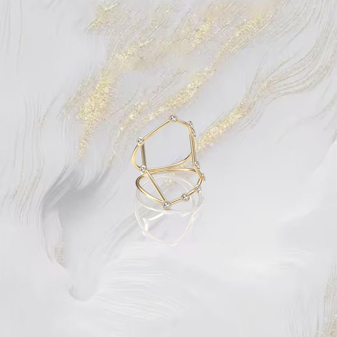 Gemini Constellation Ring - 14K 18K Recycled Gold, Elegant Astrology ...