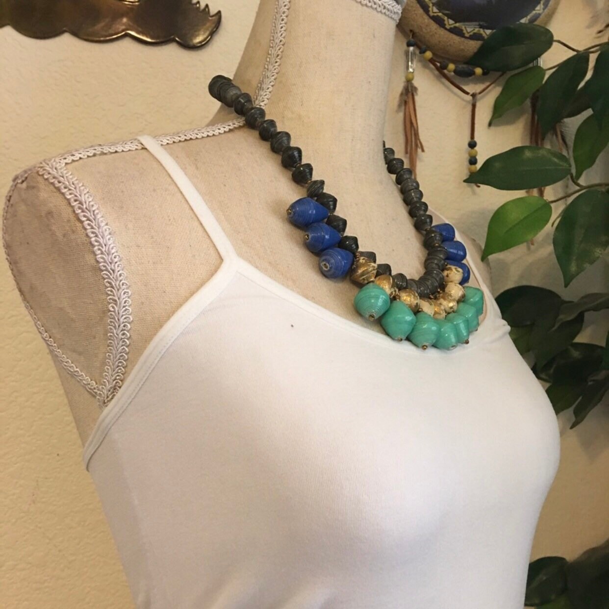 Vintage Teng Yue Handmade Chunky Bead Necklace - Etsy