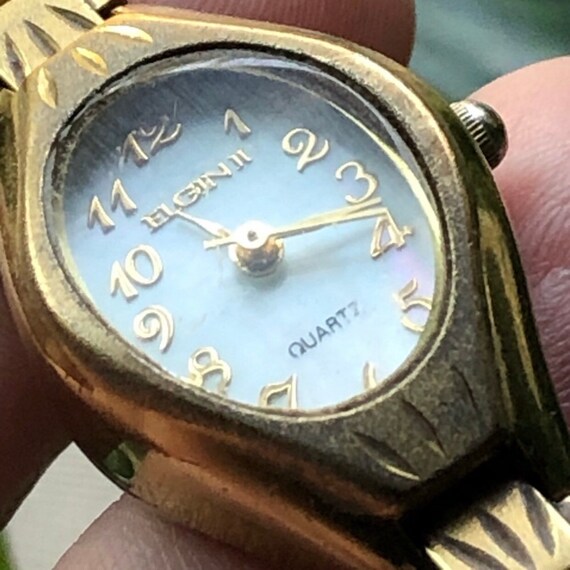 Vintage ladies Elgin II etched gold band watch - Gem