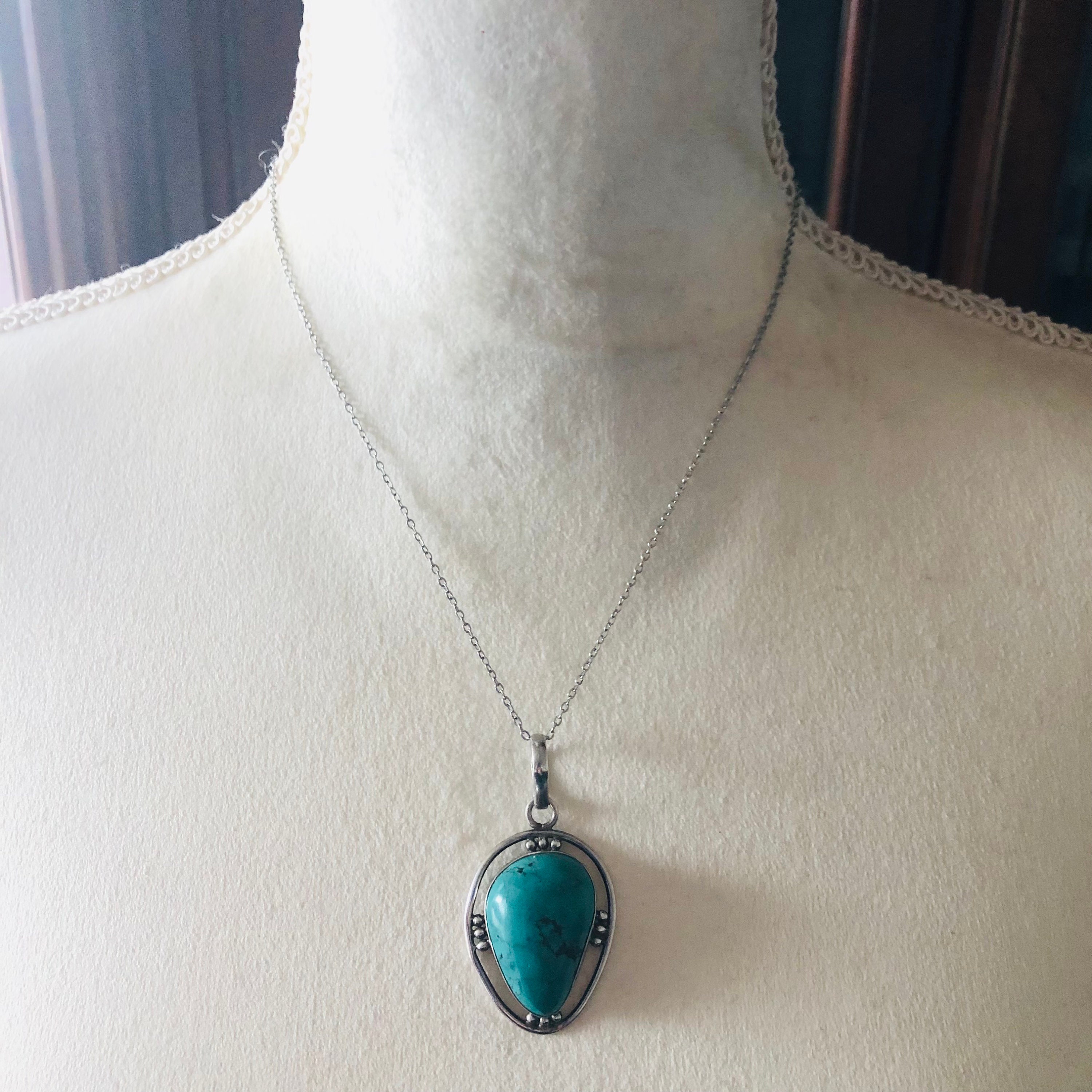 Vintage Native American Navajo Mary Dayea MD 925 Sterling Turquoise ...