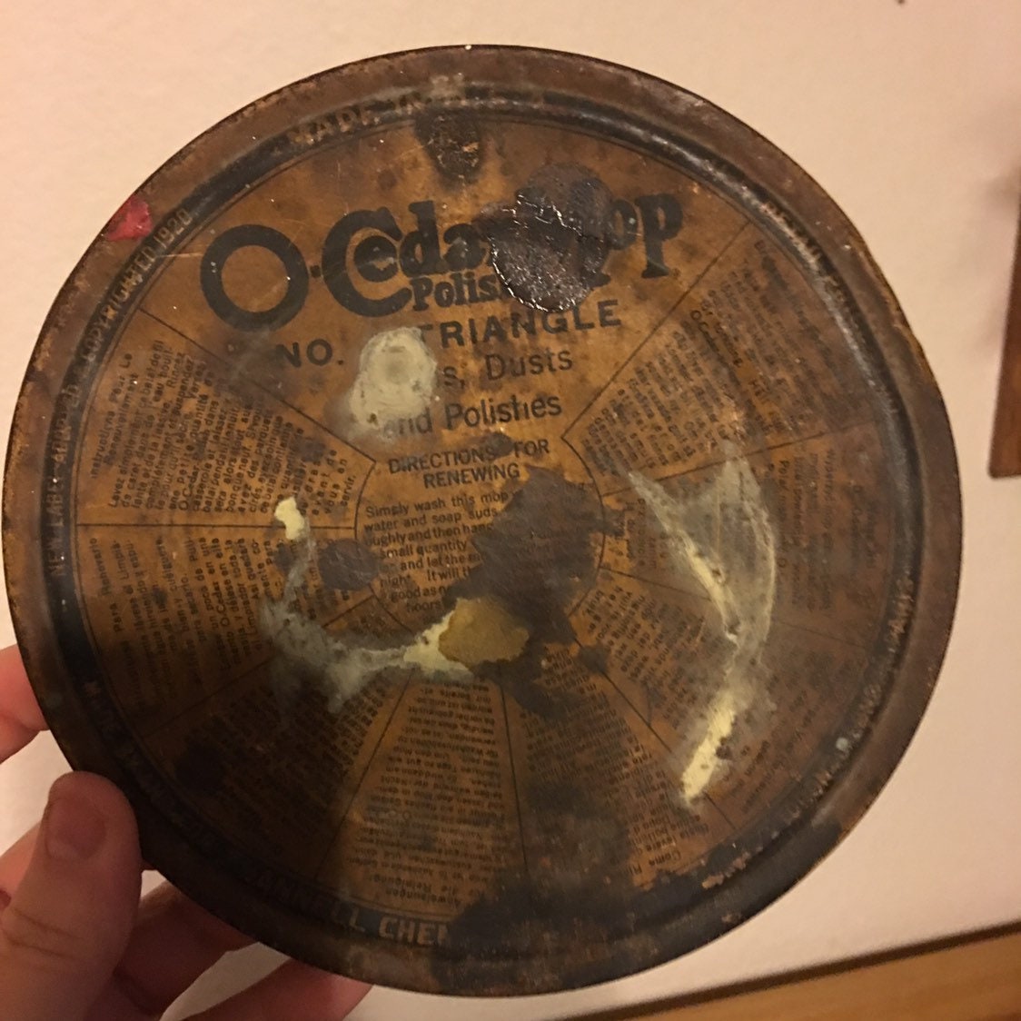 Antique 1920s O'cedar Mop Covered Tin - Etsy