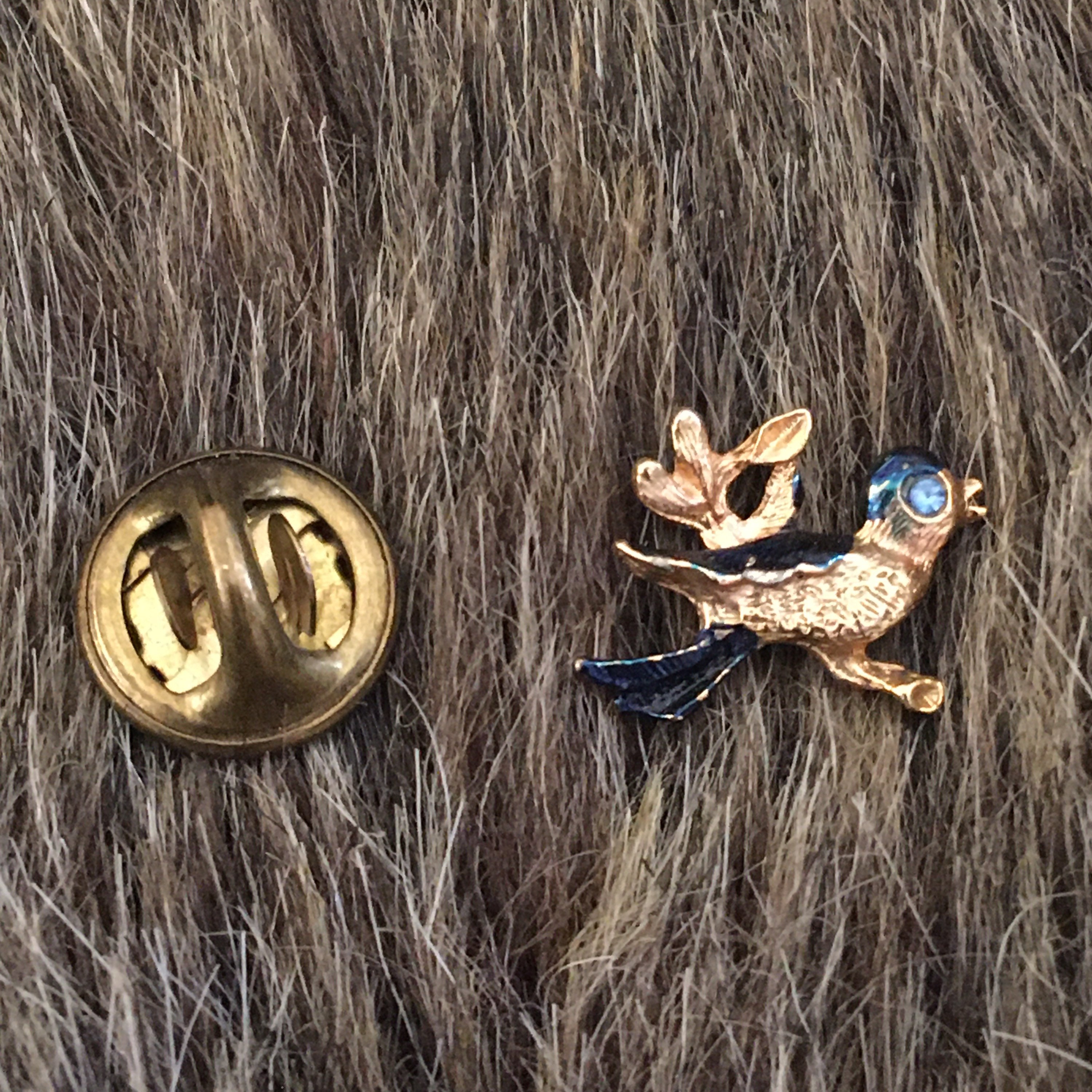 Set of Two Ballou Mid Century Blue Bird Tac Pins - Etsy