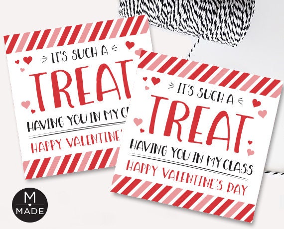 Such A Treat Having You in My Class Valentine's Day Tags, From Teacher ...