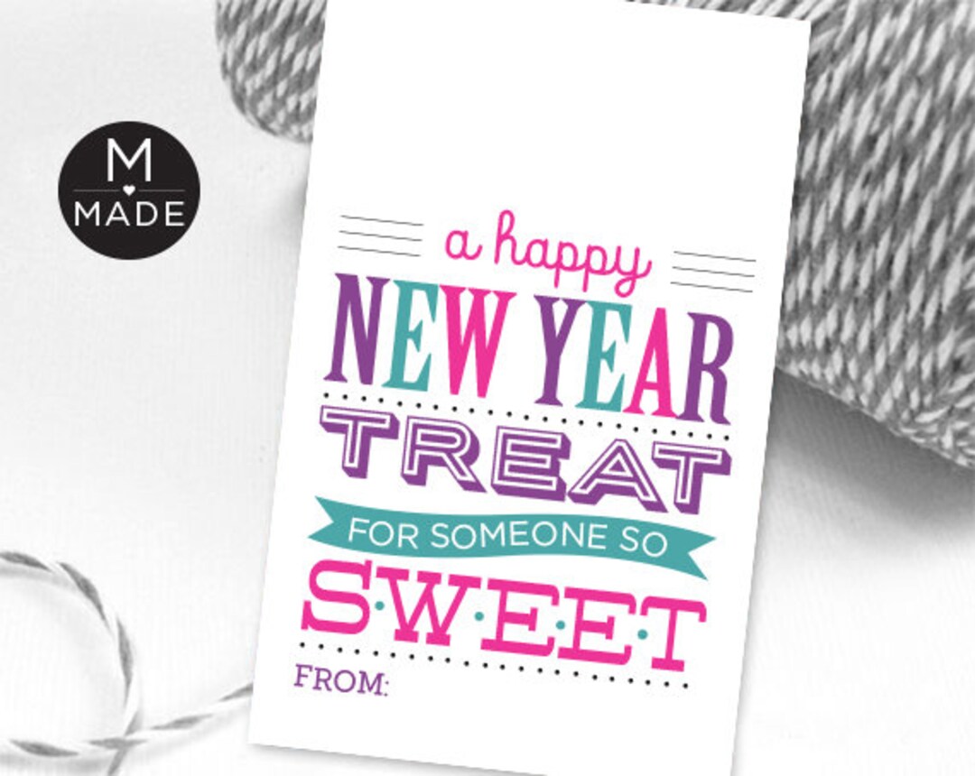 New Years Tags Printable, New Years Treat Tag, New Year Favor Tag ...
