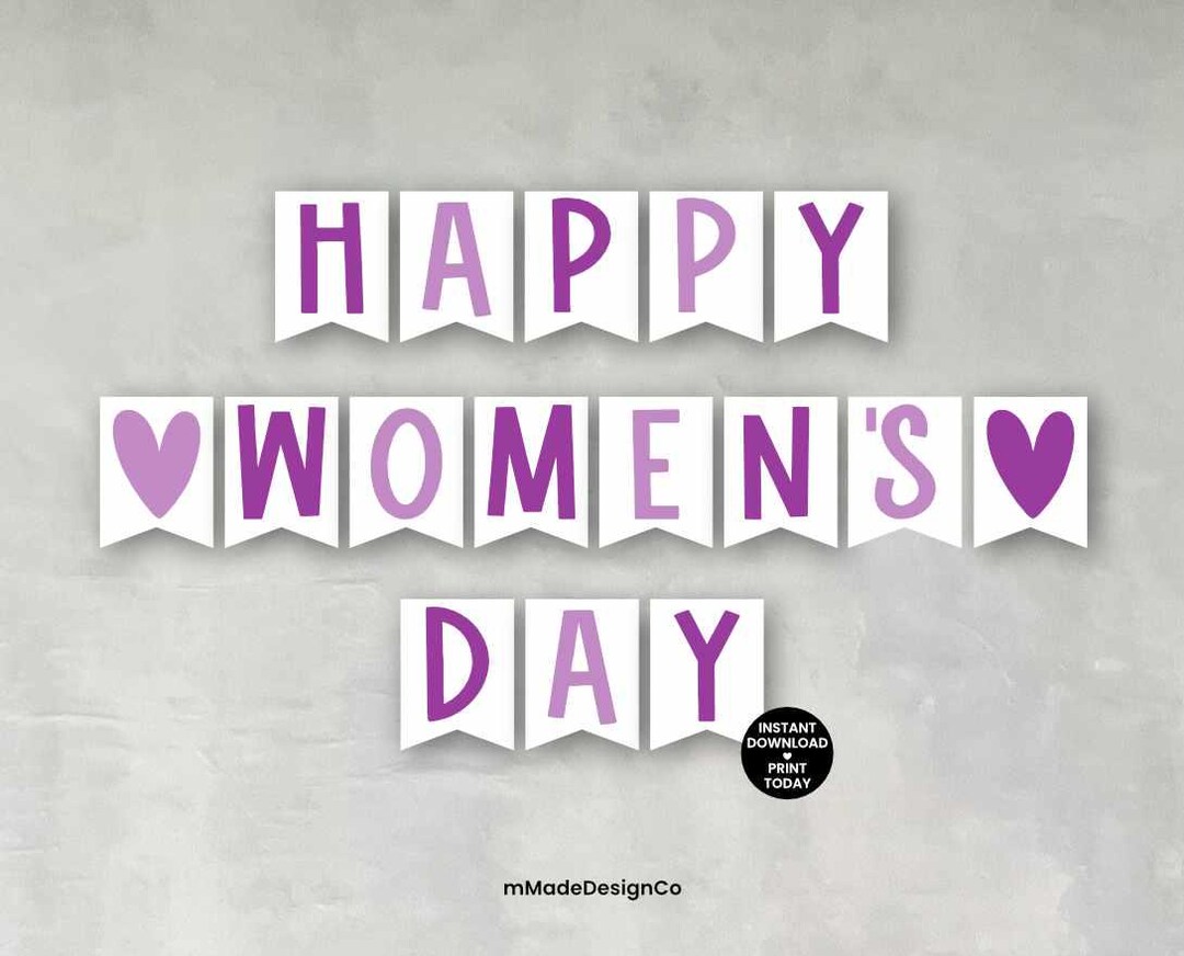 Women's Day Banner Happy International Women's Day Printable Banner ...