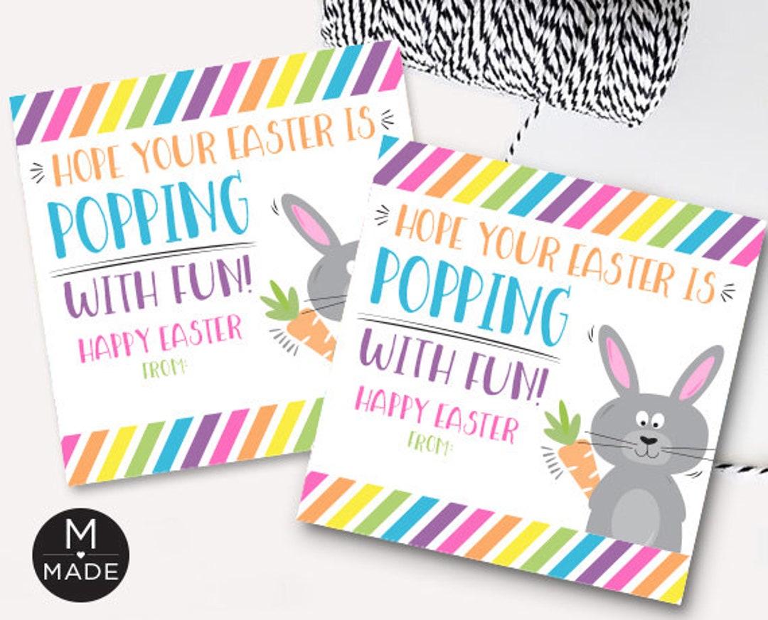 Easter Popping Tags Hope Your Easter is Popping With Fun Gift Tags Gum ...