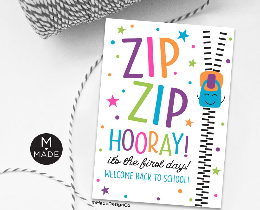 Zip Zip Hooray Tags for Back to School Zipper Bracelet Fidget Toy First ...