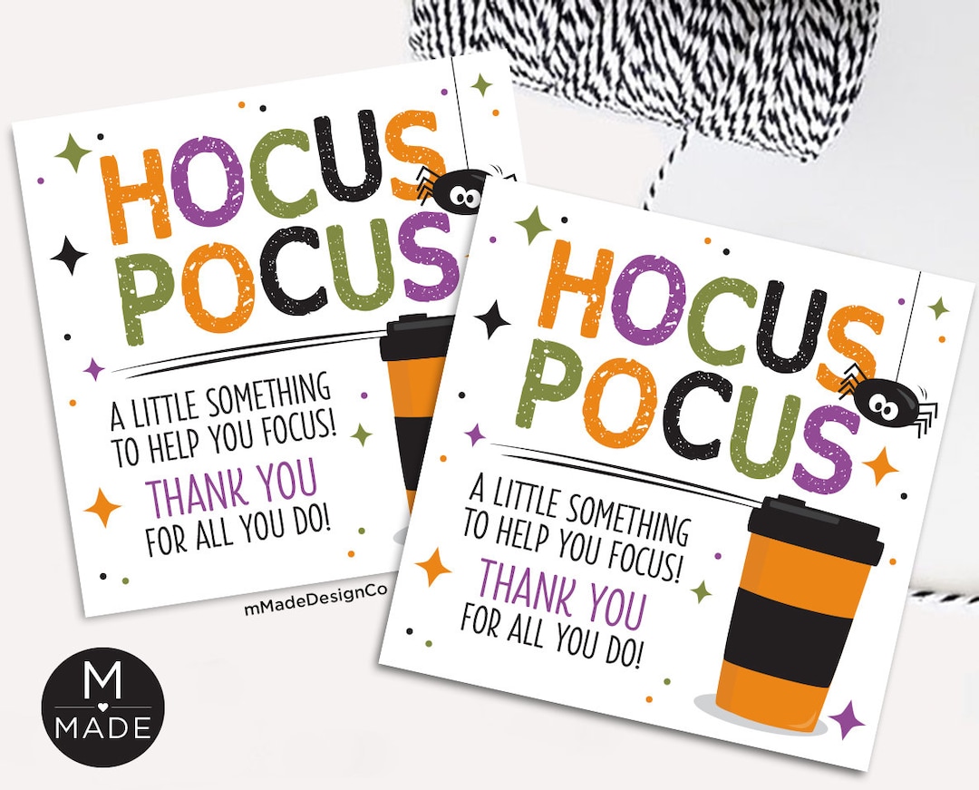 Hocus Pocus A Little Something to Help You Focus Coffee Halloween Tag ...