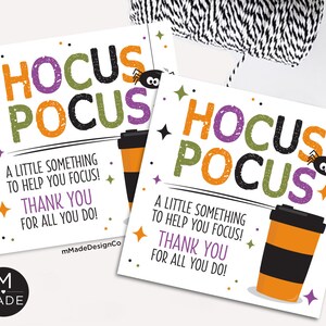 Hocus Pocus A Little Something to Help You Focus Coffee Halloween Tag ...