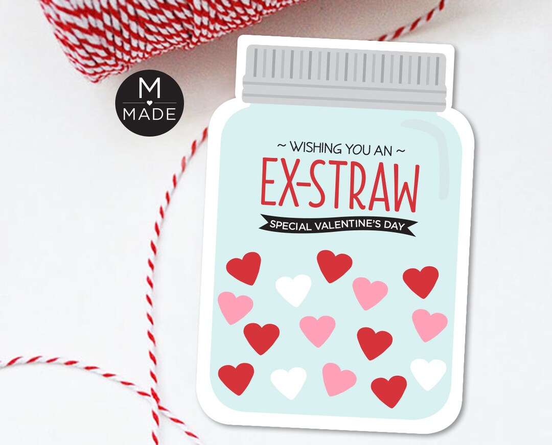 Straw Valentine's Day Card, Ex-straw Special Valentine's Day Tags, Add ...