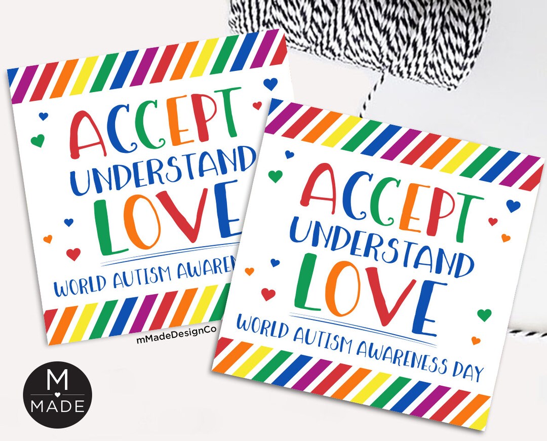 World Autism Awareness Day Tags Accept Understand Love Instant Download ...