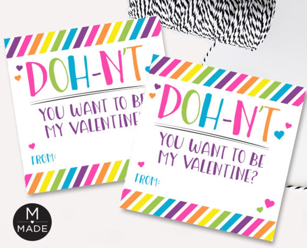 Playdough Valentine Tags, Kids Valentines, Preschool Valentine ...