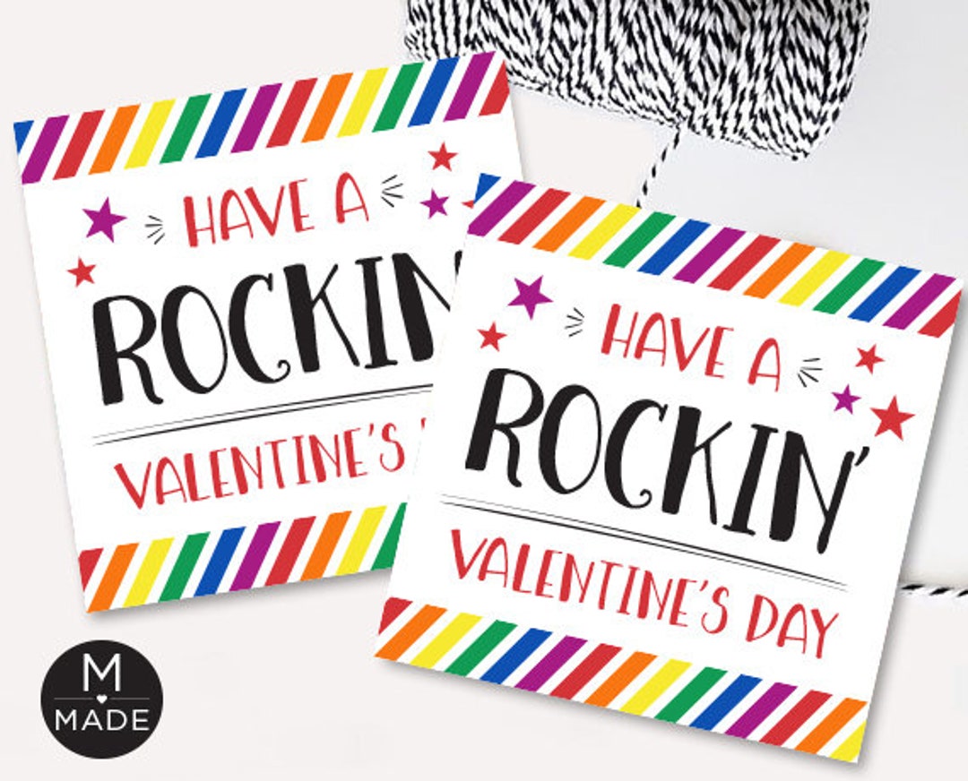 Have A Rockin Valentine's Day,classroom Valentines,kids Valentines,teen ...