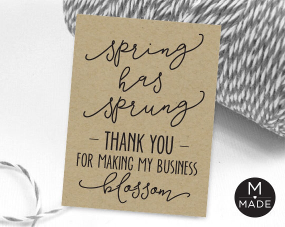 Spring Client Appreciation Gift Tags Business Marketing Blossom ...