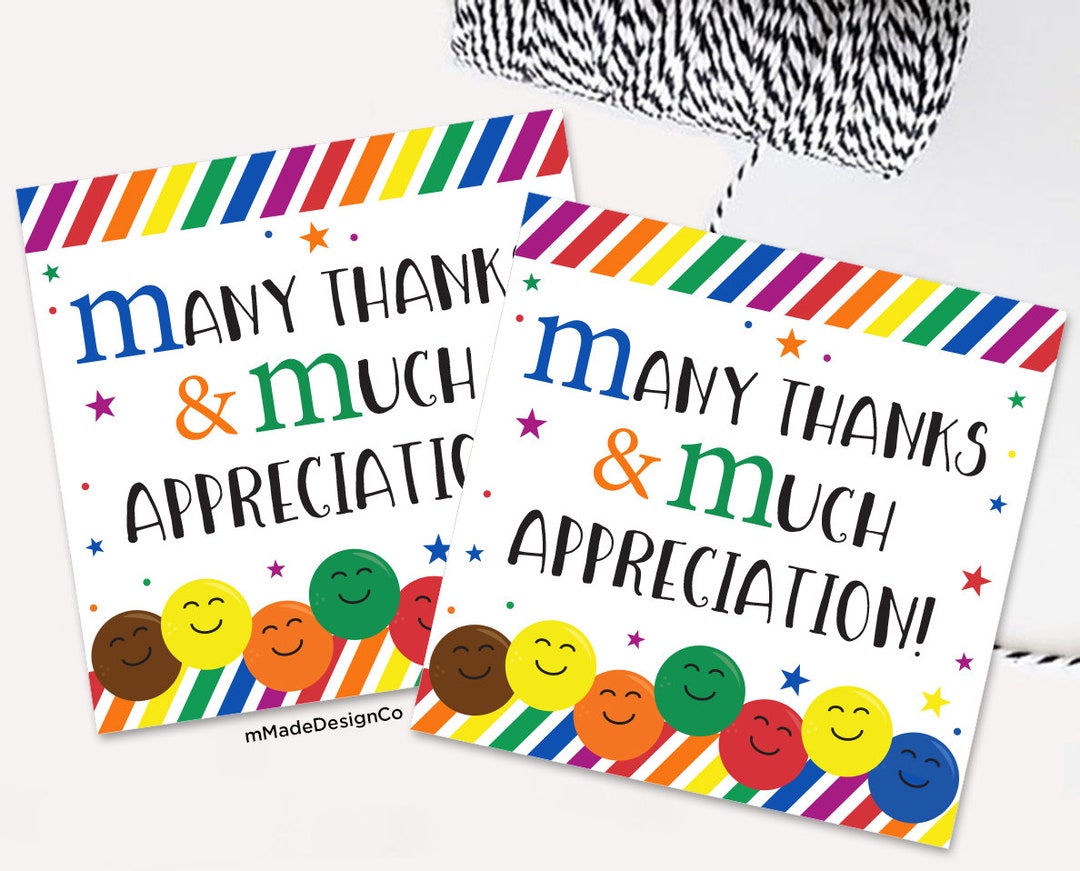 Many Thanks and Much Appreciation Tags Employee Appreciation Gift ...