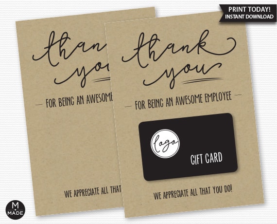 Employee Gift Card Holder Thank You for Being an Awesome - Etsy