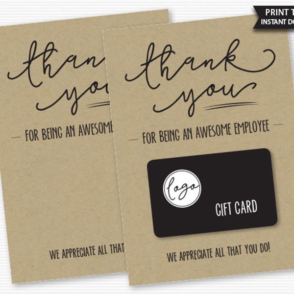Employee Appreciation Card Download - Etsy