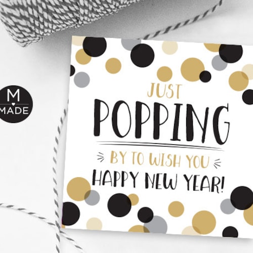 New Years Pop It Champagne Gift Tags New Year Gifts Party - Etsy