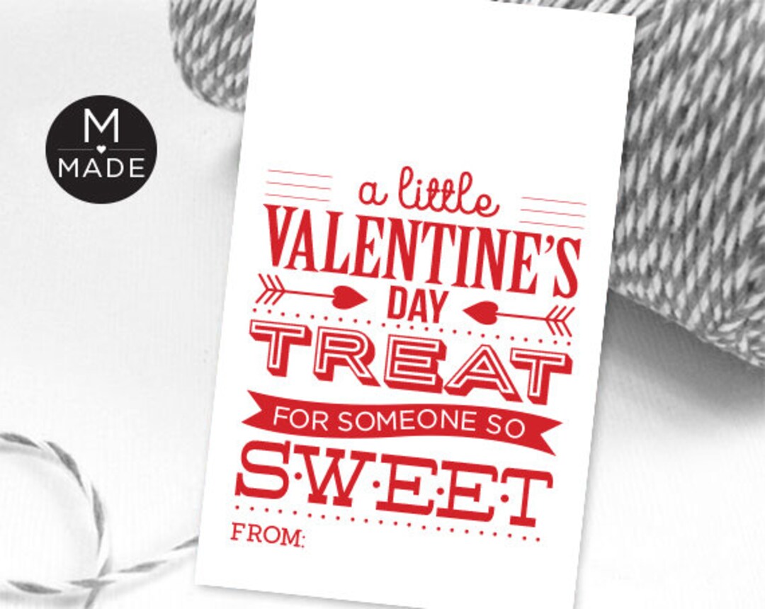 Valentines Treat Tags Printable, Valentine's Day Tag, Little Treat for ...