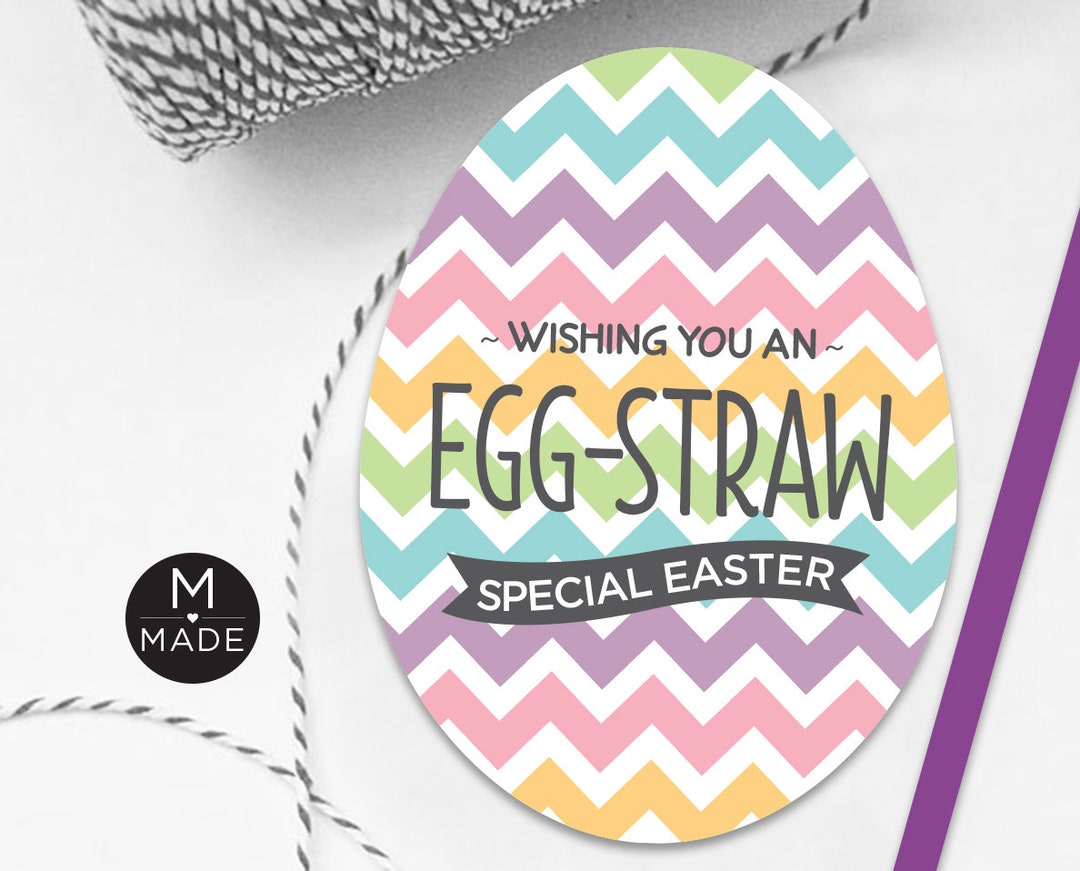 Straw Easter Card Egg-straw Special Easter Tags Add Curly Loop Crazy ...