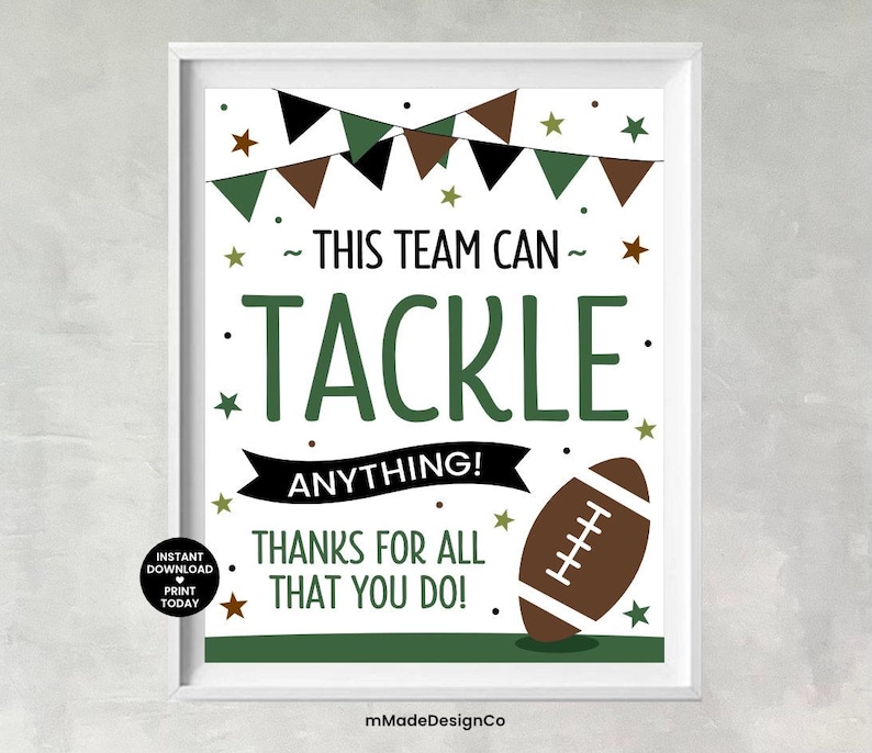 Football Team Appreciation Sign Printable Employee Appreciation Sign ...