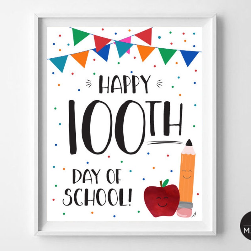 100th Day of School Poster - Etsy