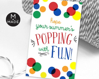 End of Year Tag School Tag Hope Your Summer's Popping | Etsy