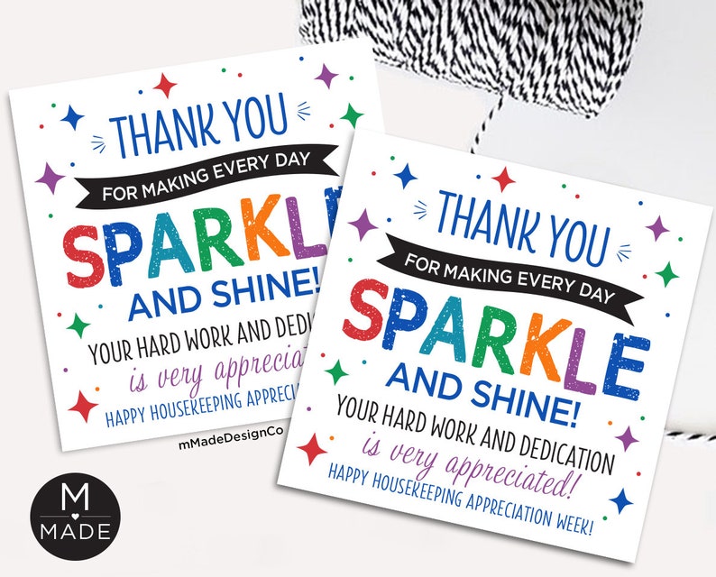 Housekeeping Appreciation Week Tags, Thank You for Making Every Day ...