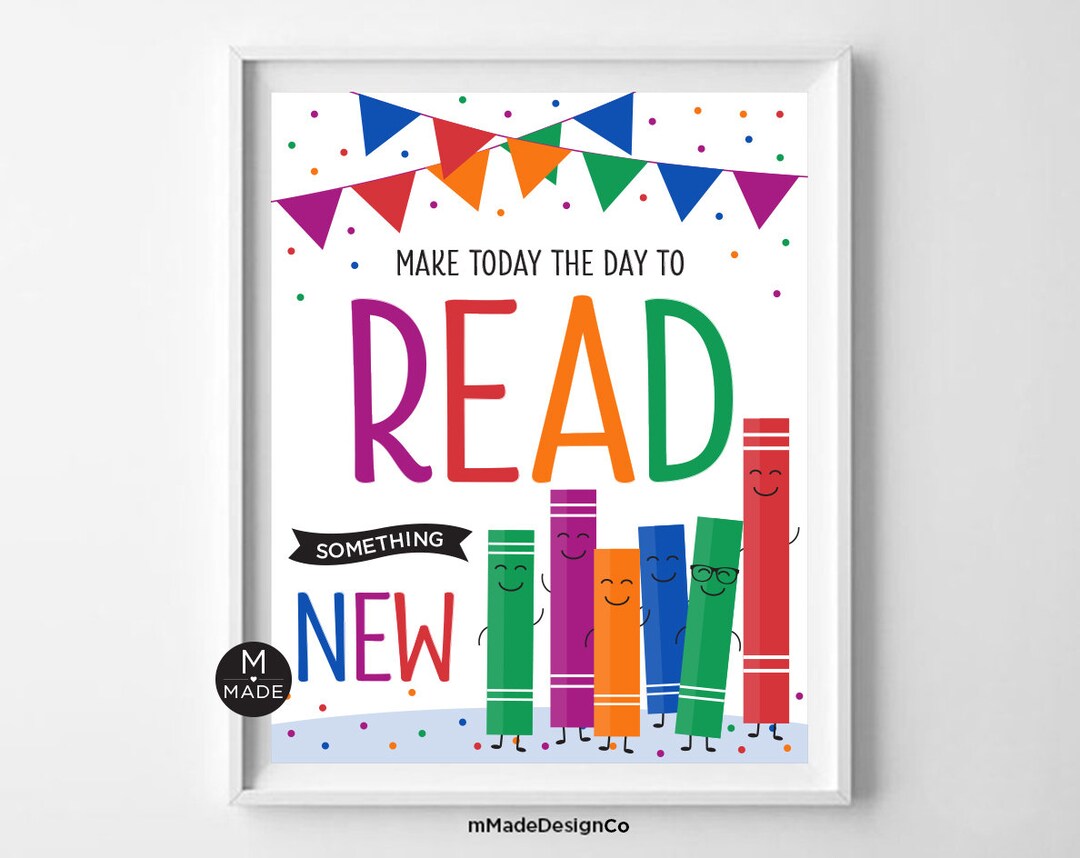 Read Something New Sign Classroom Decor Bulletin Board Books Sign ...