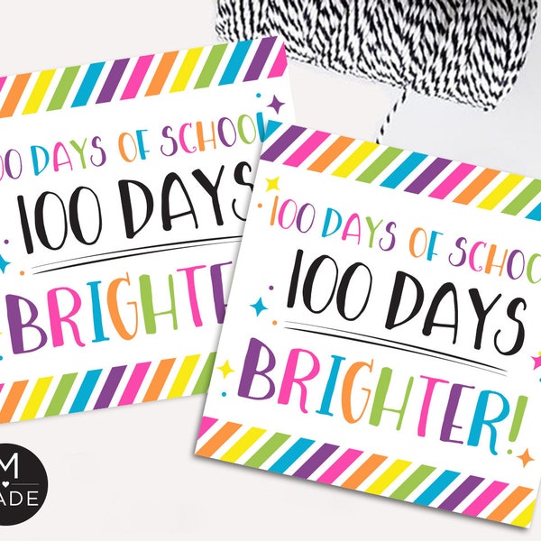 100 Days Brighter Printable - Etsy