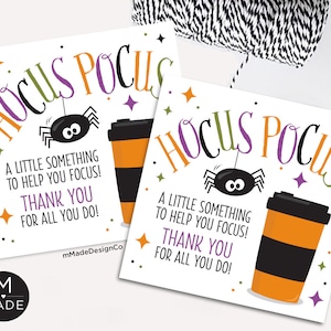 Hocus Pocus A Little Something to Help You Focus Halloween Tags Coffee ...