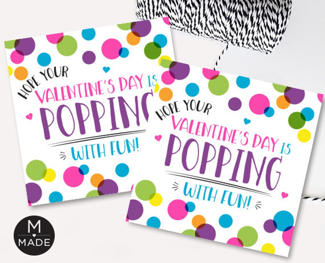 Valentine's Day Popping With Fun Tags, Kids Valentines, Printable ...