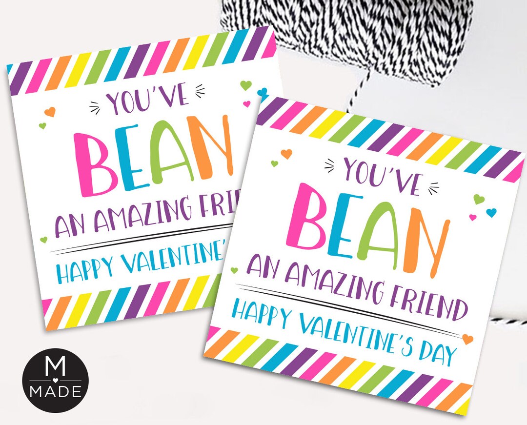 You've Bean an Amazing Friend, Jelly Bean Gift Tag, Valentine's Day ...