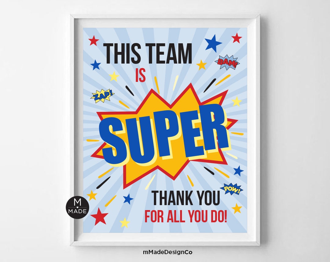 This Team is Super Employee Appreciation Sign Staff Recognition Super ...