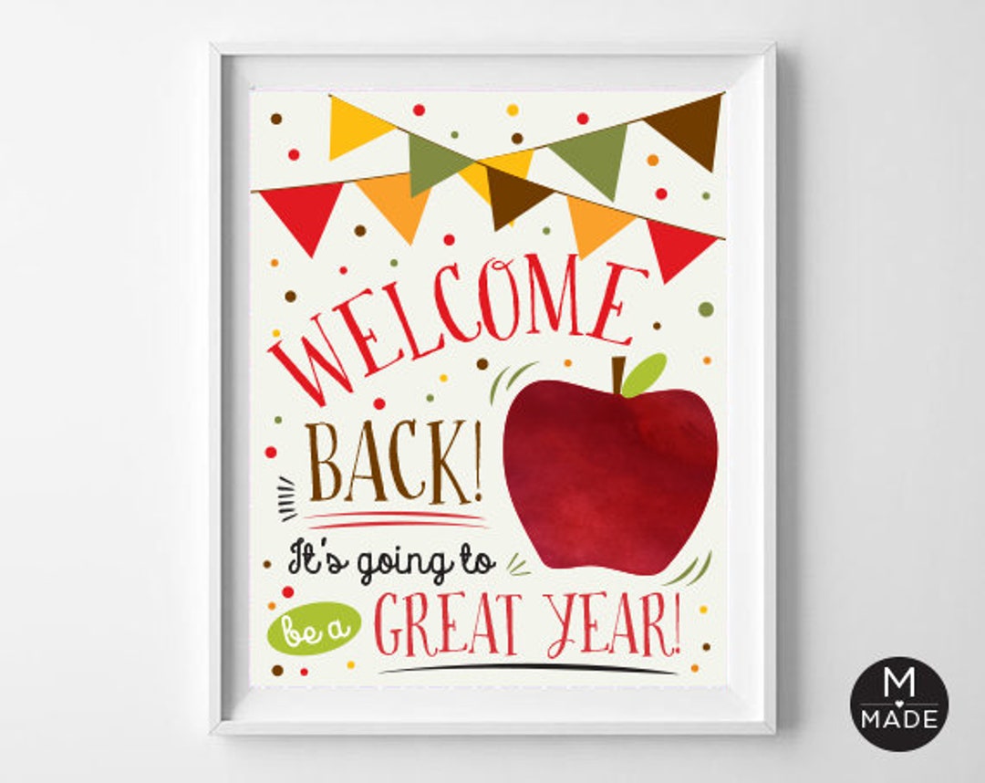 Printable Welcome Back to School Sign, Back to School Decor, 8x10 Sign ...