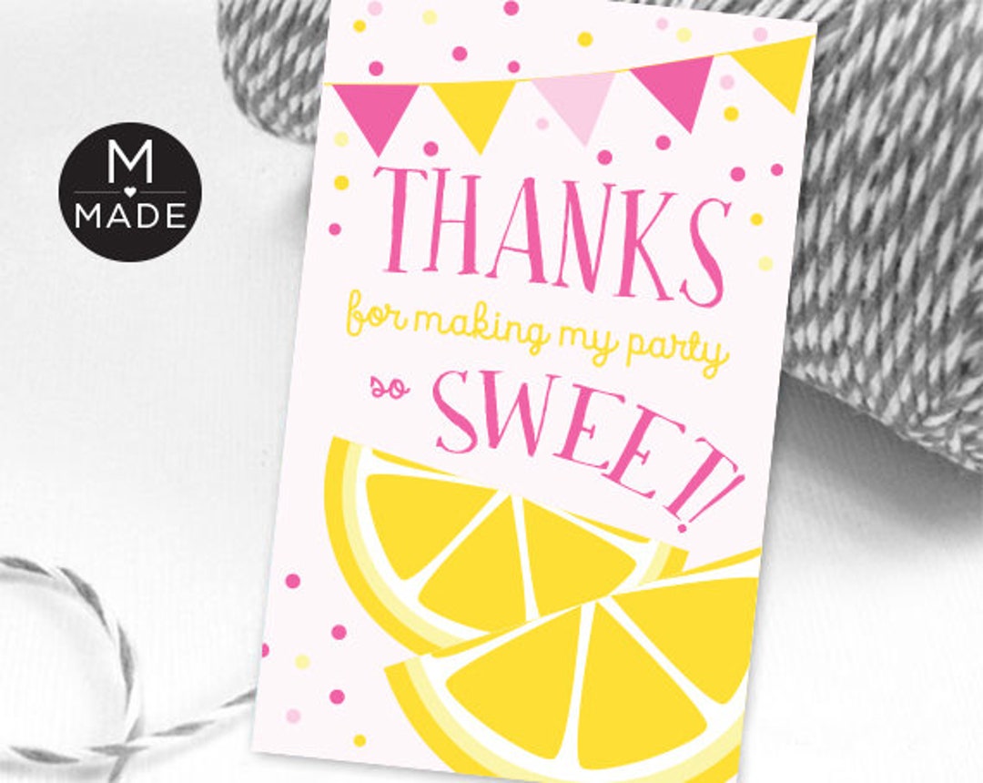 Lemonade Favor Tag Printable Personalizable Summer Party Favor Tag ...