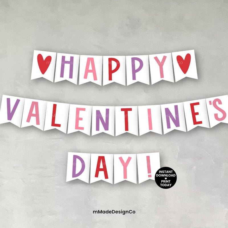 Happy Valentine Day Banners - Etsy