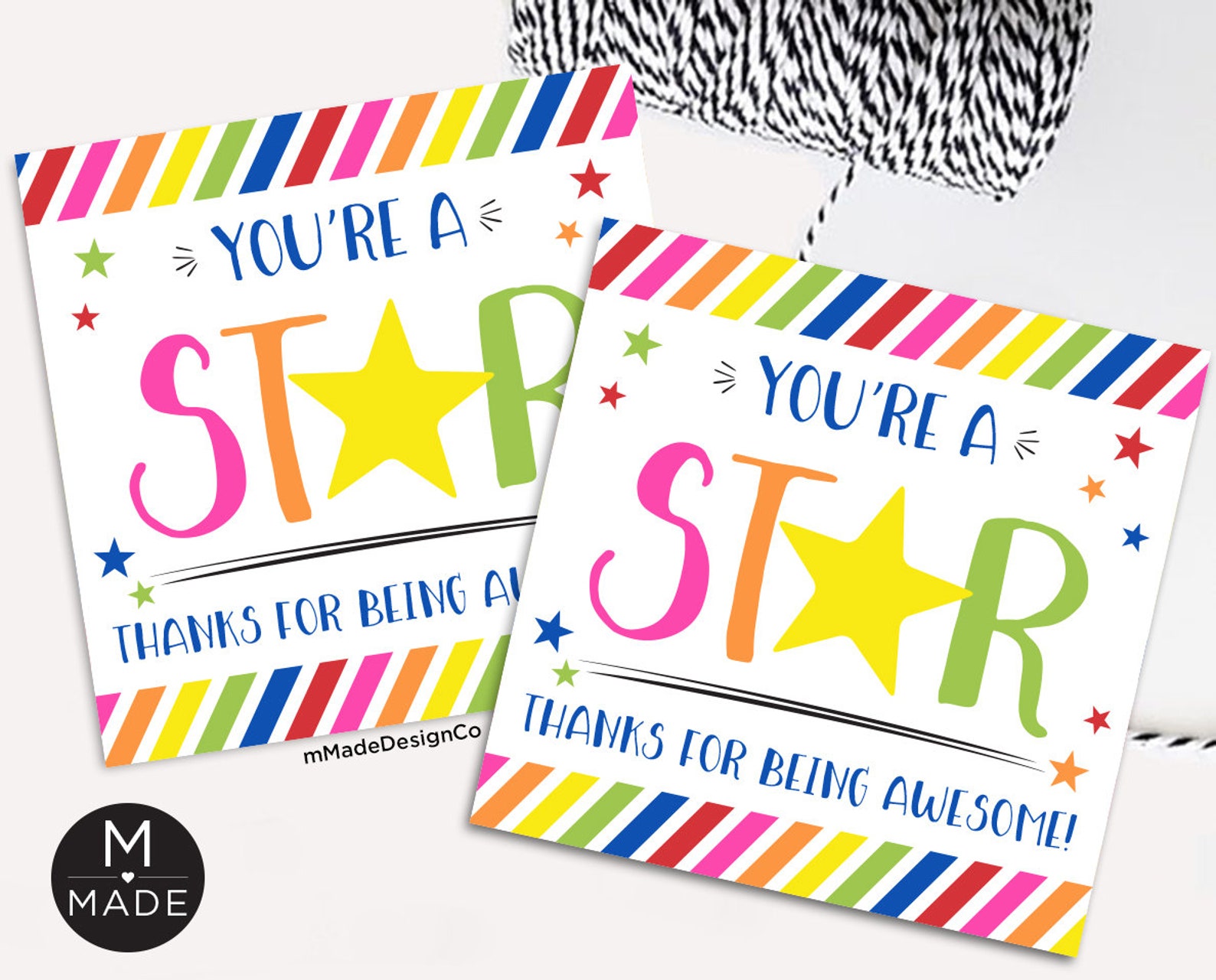 You're A Star Tags Employee Appreciation Gift Burst Candy Tags Teacher ...
