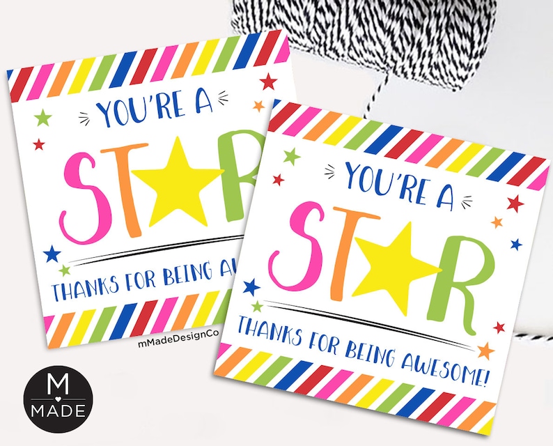 You're A Star Tags Employee Appreciation Gift-giving - Etsy