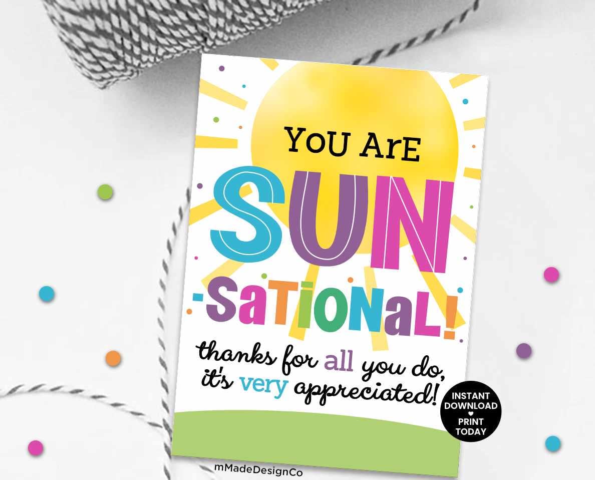 You Are Sunsational Tags Summer Thank You Gifts Sun Lotion Employee ...
