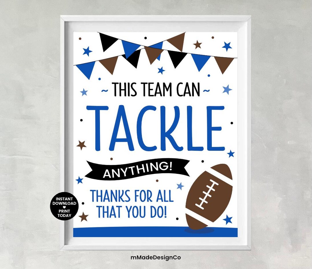 Football Team Appreciation Sign Printable Employee Appreciation Sign ...