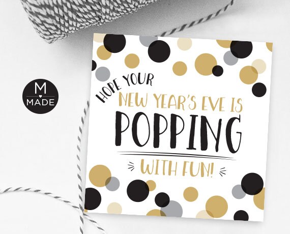 New Year's Eve Popping With Funtags Pop Gift Tag | Etsy