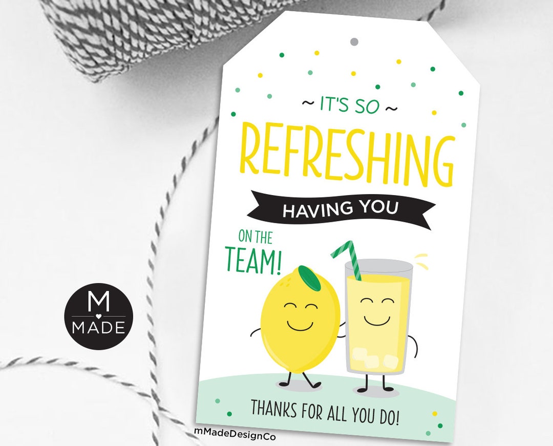 It's so Refreshing Having You on the Team Employee Appreciation Tags ...