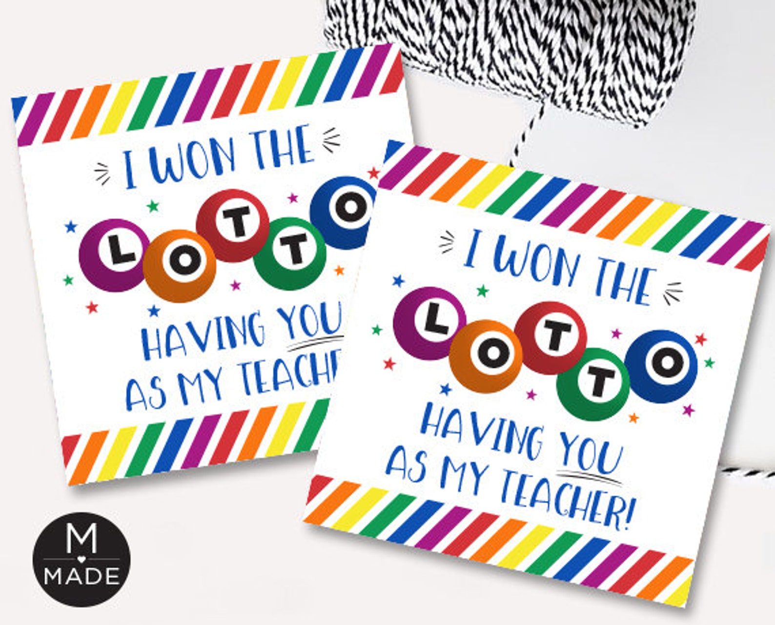 I Won the Lotto Having You as My Teacher Scratch Ticket Gift Tags ...