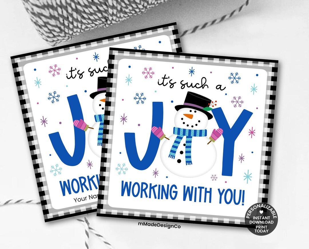Holiday Thank You Gift Tags Personalizable Template Joy Working With ...
