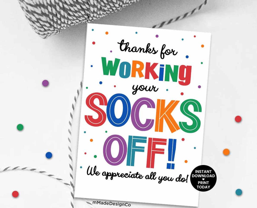 Socks Appreciation Gift Tags Employee Appreciation Staff Recognition ...