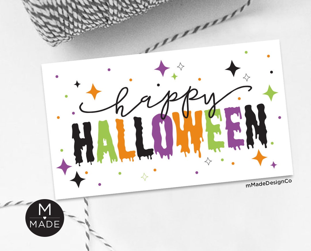 Slimy Happy Halloween Tags, Halloween Treat Tags, Halloween Tags for ...
