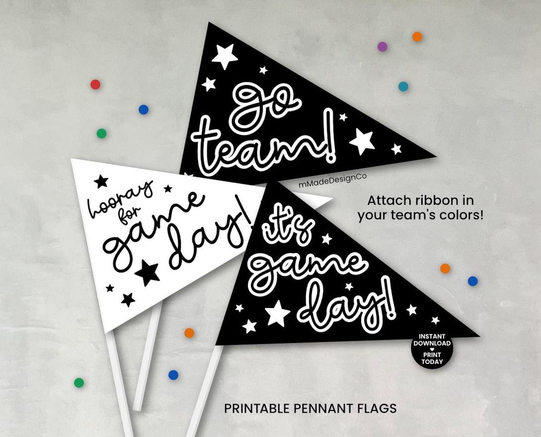 Game Day Pennant Flags Go Team It's Game Day Decorations Sports Good ...