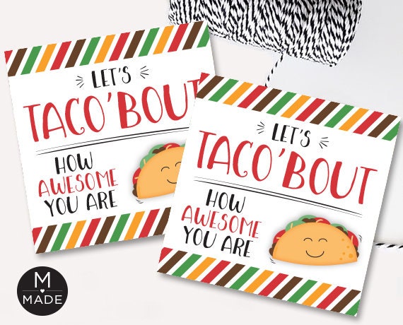 Let's Taco Bout How Awesome You Are Printable Thank You | Etsy