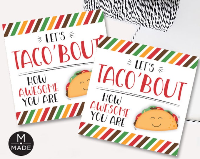 Let's Taco Bout How Awesome You Are Printable Thank You - Etsy